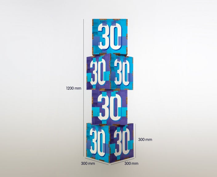 Stacking cubes from reboard cardboard | Various sizes | Set of 4 cubes