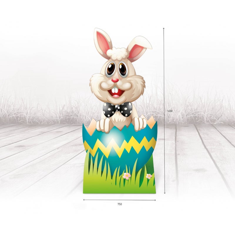 Lifesize Easter Bunny made of cardboard